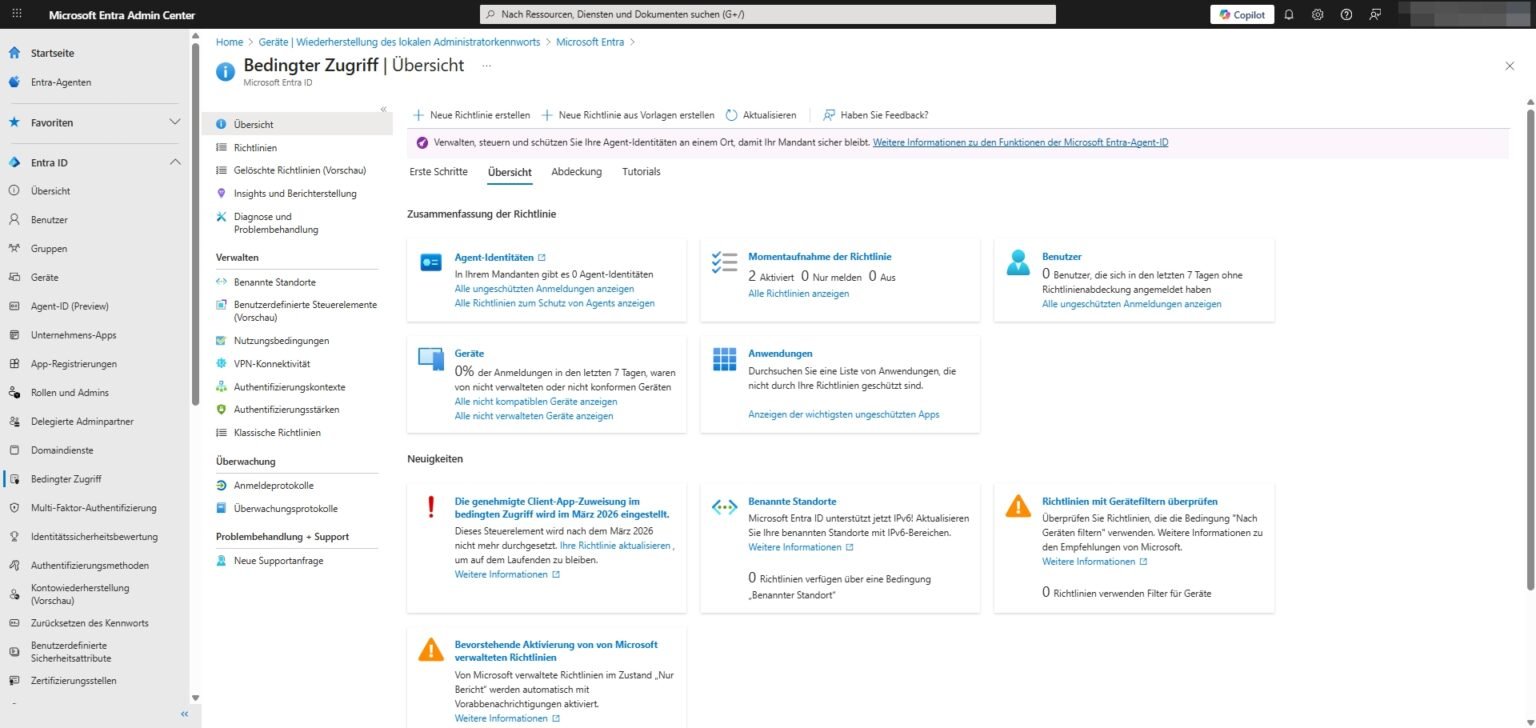 EntraID: Mit Microsoft Azure bedingte Zugriffsregeln erstellen